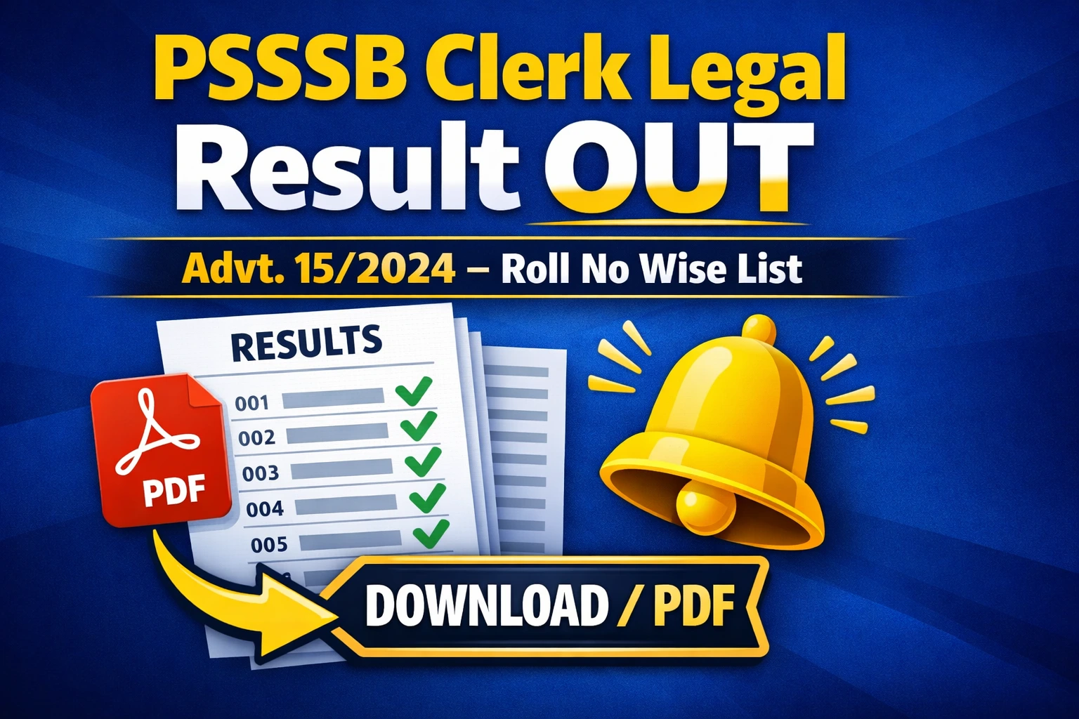 PSSSB Clerk Legal Type Test Result Out: Check Roll No Wise List (Advt ...